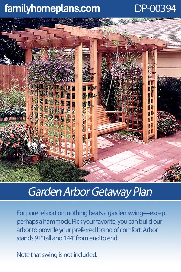 Garden Arbor Getaway Woodworking Plan - DP-00394 | COOLhouseplans.com
