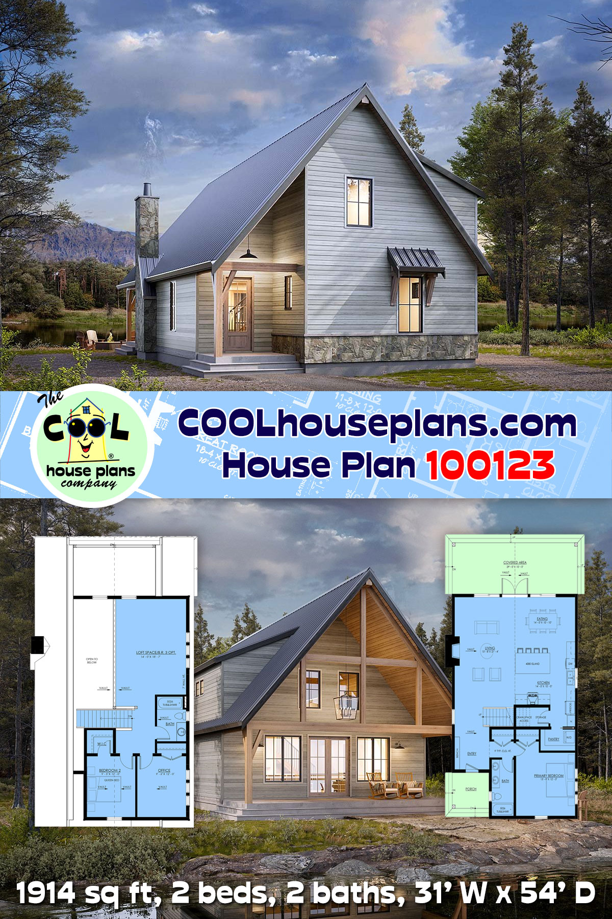 A Frame House Plans With Porches Country
