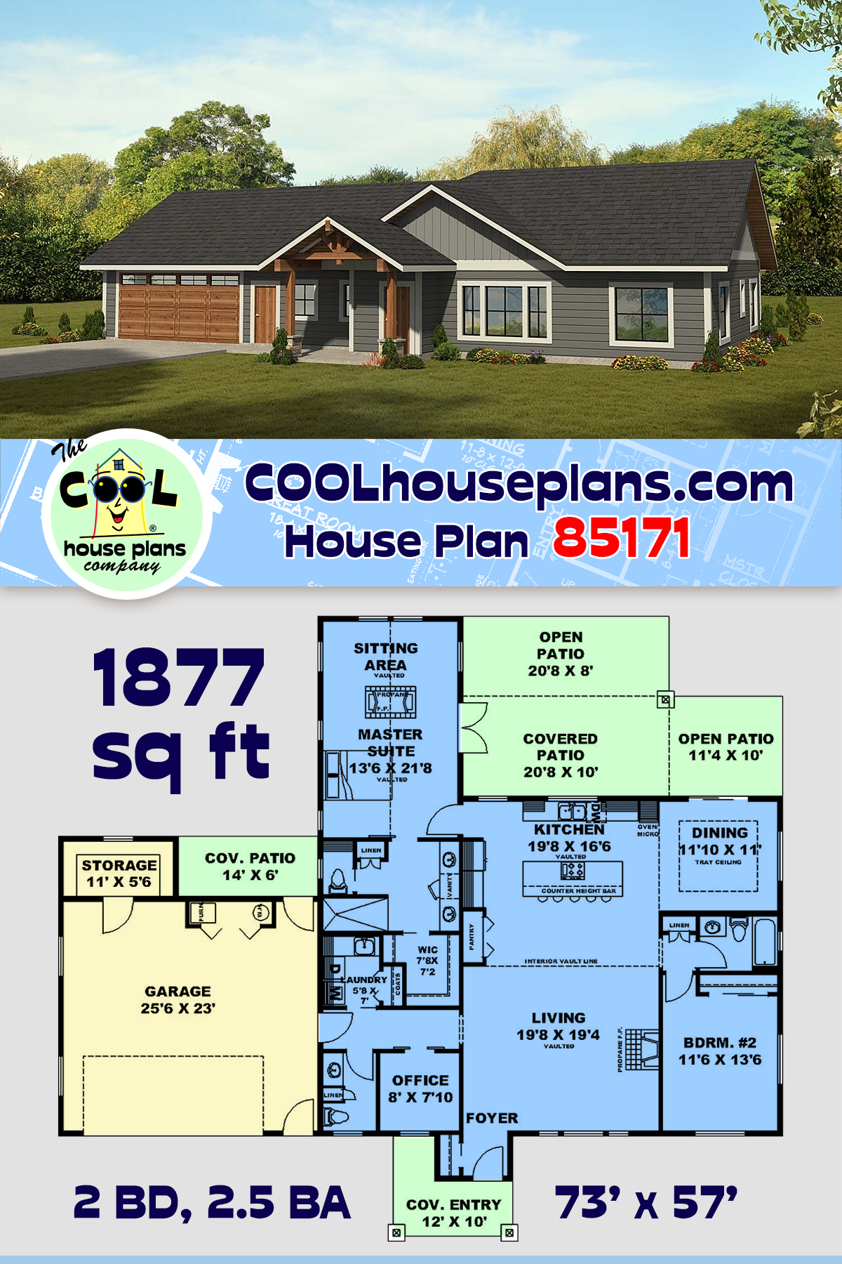 Ranch House Plans Category Craftsman Style Plan With 3 Car 2352 Sq Ft